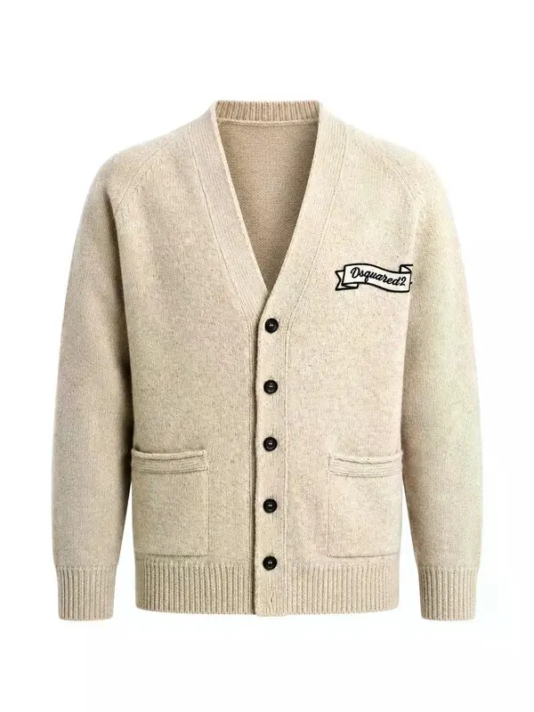 Dsquared2 Logo-patch Cardigan - Neutrals