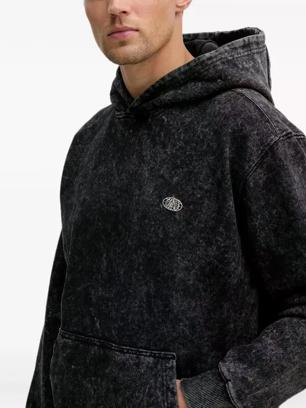 Alpha Industries Acid-wash Logo-patch Hoodie