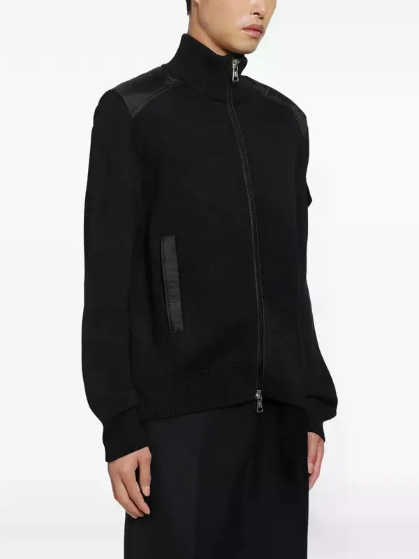 Moncler Padded Panelled High-neck Cardigan - Black