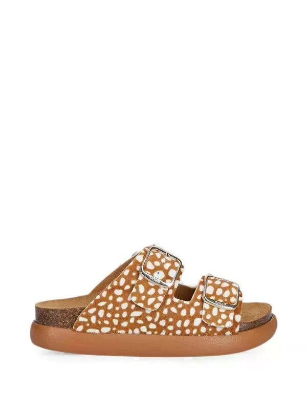 DR. SCHOLL'S SHOES Buckle-fastening Animal-print Slides - Orange
