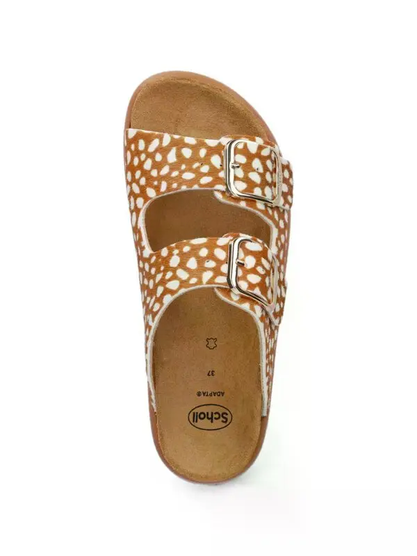 DR. SCHOLL'S SHOES Buckle-fastening Animal-print Slides