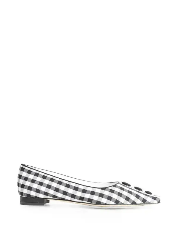 Manolo Blahnik Alexa Gingham Flat Pumps - Black