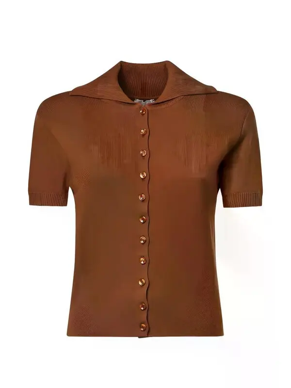 Magda Butrym Button-up Short-sleeve Cardigan - Brown