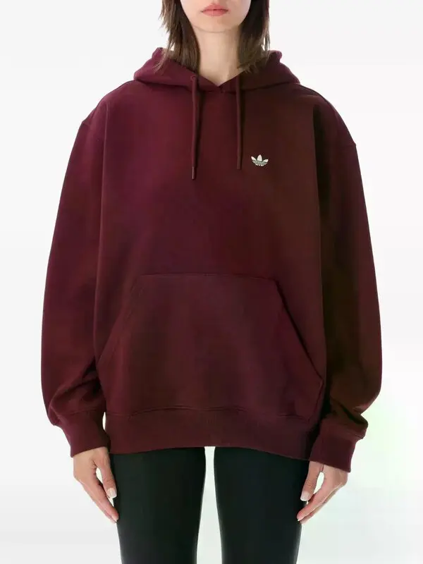 Adidas Logo-embroidered Pouch-pocket Hoodie - Red