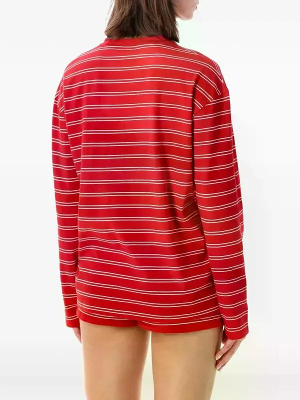 SPORTY & RICH Striped Logo-embroidered Jersey