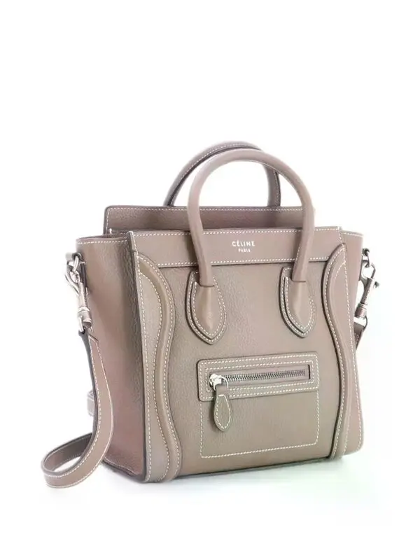 Celine Luggage Bag Grainy Leather Nano Crossbody Bag - Grey