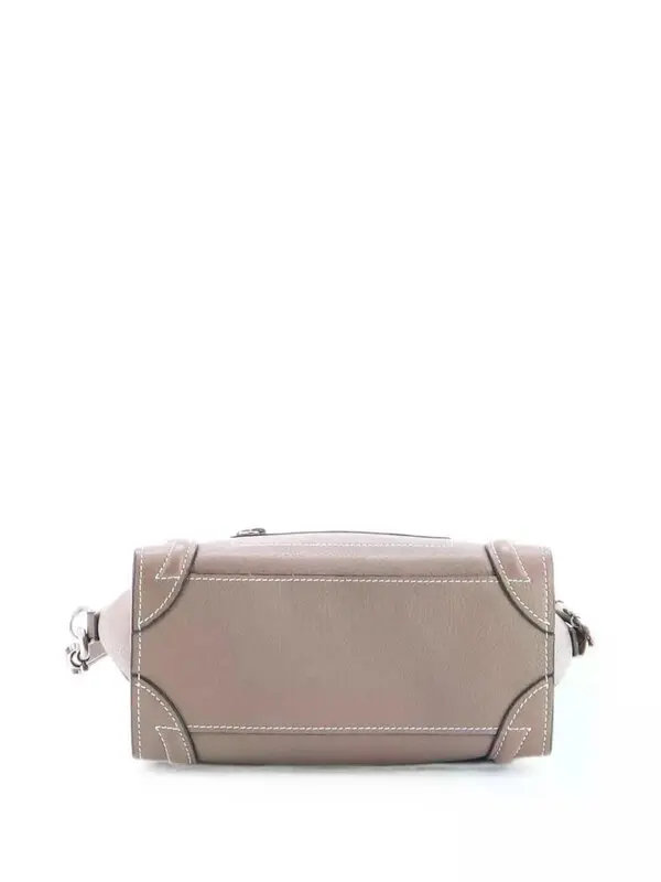 Celine Luggage Bag Grainy Leather Nano Crossbody Bag - Grey