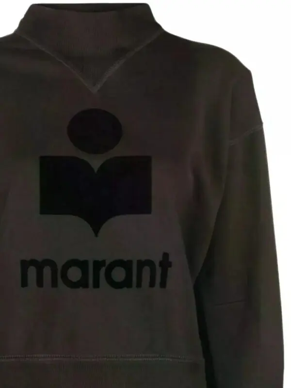 MARANT ETOILE Moby Flocked-logo Sweatshirt - Brown