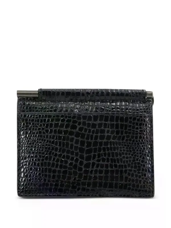 TOM FORD Crocodile-effect Tf Monogram Card Holder - Black