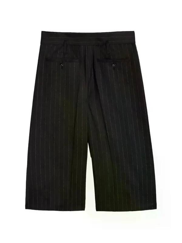 Simone Rocha Pinstriped Wide-leg Shorts - Black