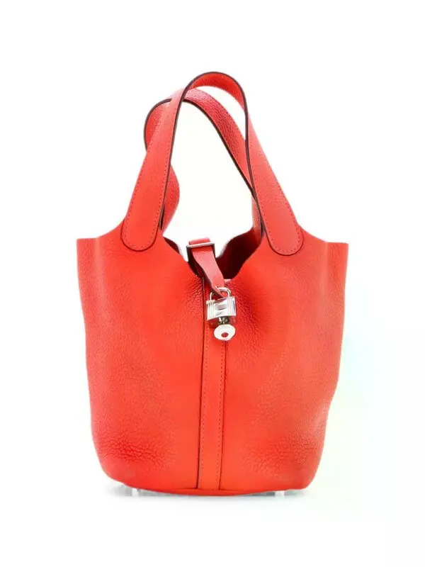 Hermès Picotin Lock Bag Clemence Pm Bucket Bag - Red