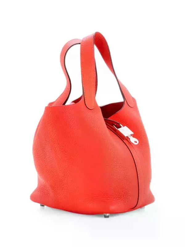 Hermès Picotin Lock Bag Clemence Pm Bucket Bag - Red