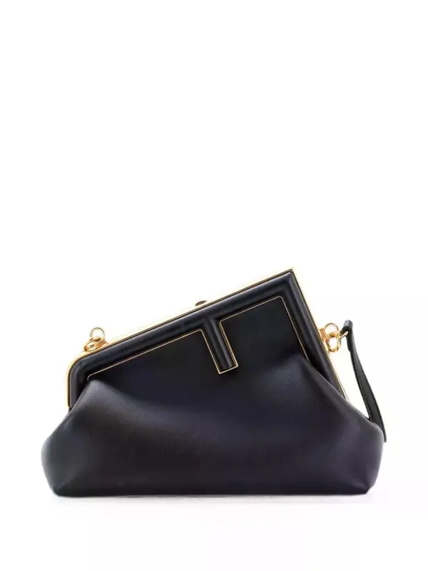 Fendi First Bag Leather Small Clutch Bag - Black