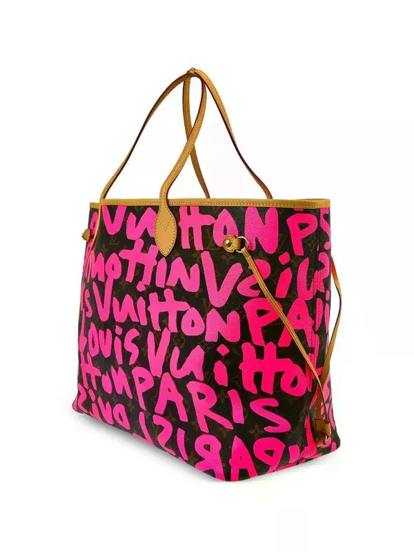 LOUIS VUITTON X Stephen Sprouse 2009 Gm Graffiti Neverfull Tote Bag - Pink