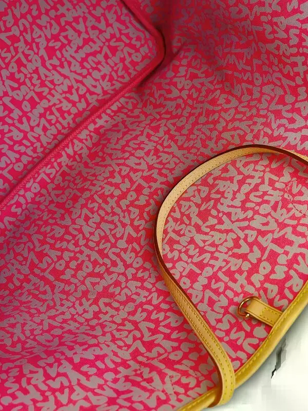 LOUIS VUITTON X Stephen Sprouse 2009 Gm Graffiti Neverfull Tote Bag - Pink