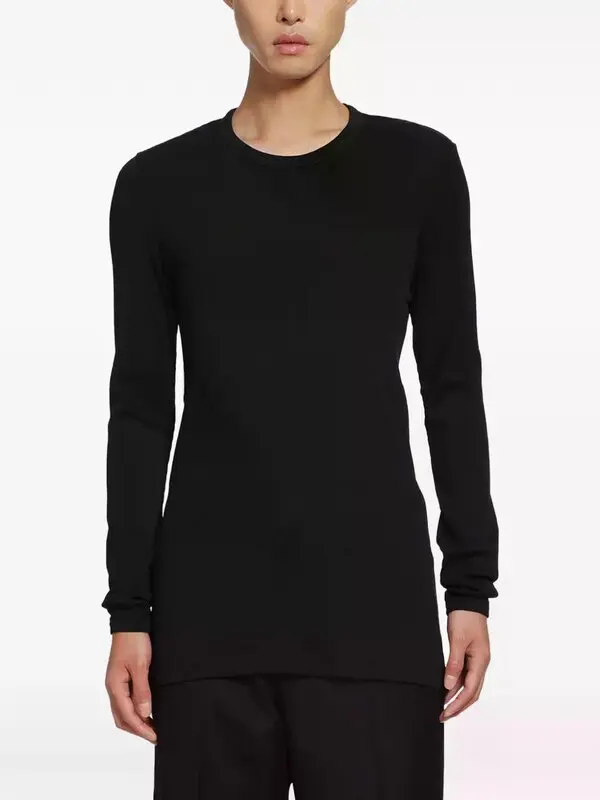 LEMAIRE Long-sleeve Ribbed T-shirt - Black