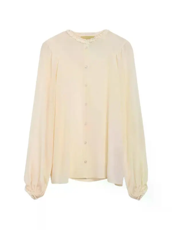 Momoni Huna Silk Crêpe De Chine Blouse - Neutrals