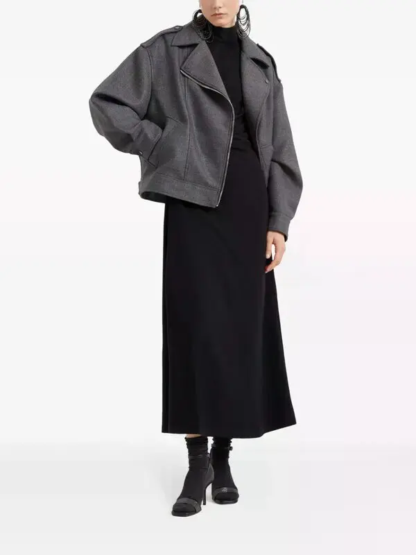 Brunello Cucinelli High-neck Draped Midi Dress