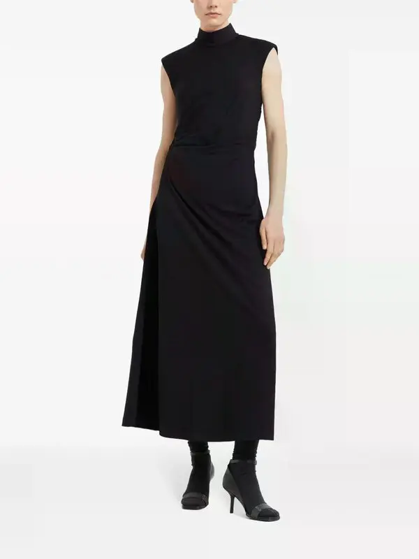 Brunello Cucinelli High-neck Draped Midi Dress