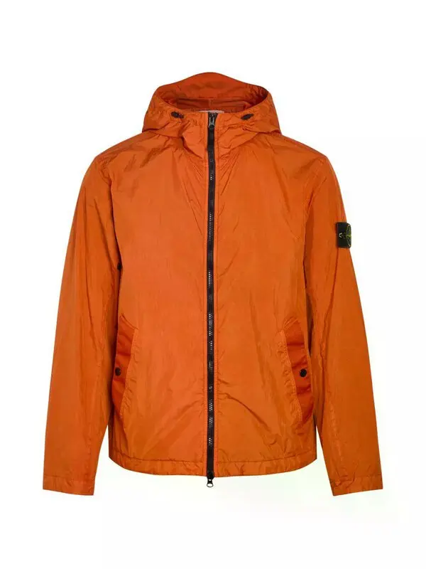 Stone Island Logo-patch Hooded Jacket - Orange