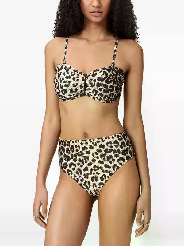 ALLSAINTS Court Leopard-print Bikini Top - Neutrals
