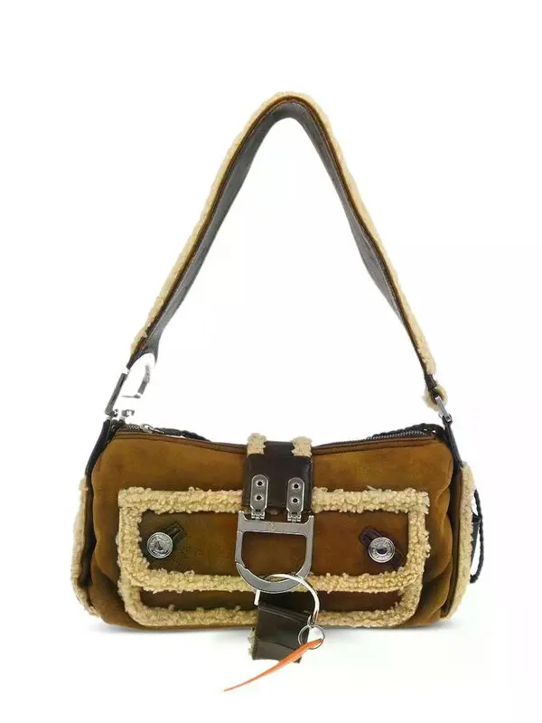 Dior 2005 Shearling Strap Handbag - Brown