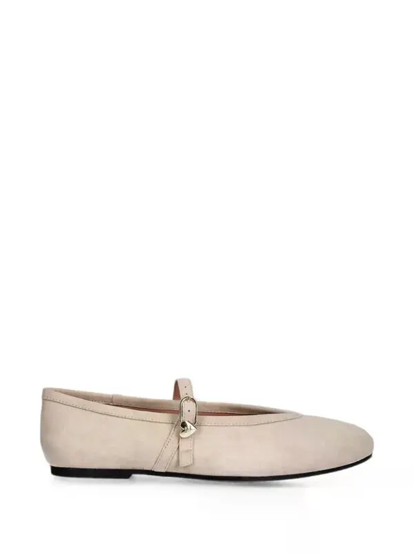 Moschino Heart-charm Buckle-strap Ballet Flats - Neutrals