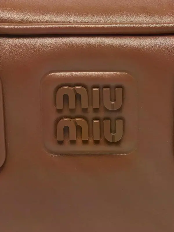Miu Miu Arcadie Leather Satchel Bag - Brown
