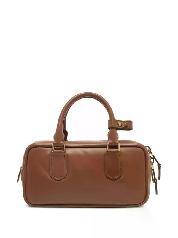 Miu Miu Arcadie Leather Satchel Bag - Brown