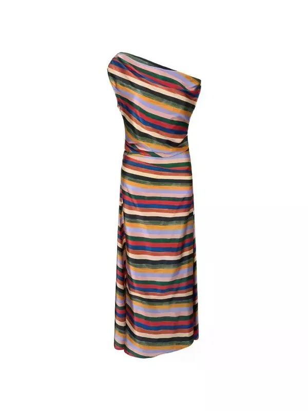 Staud Phare Striped Silk Maxi Dress - Black