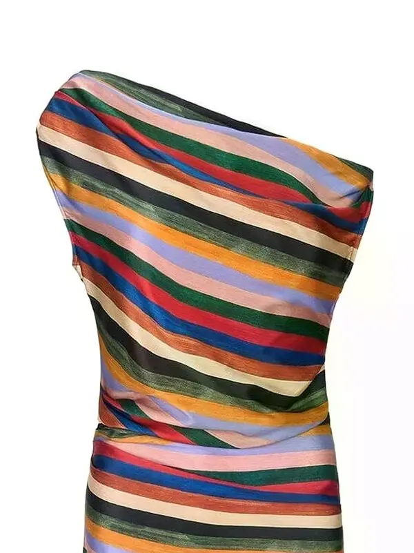 Staud Phare Striped Silk Maxidress