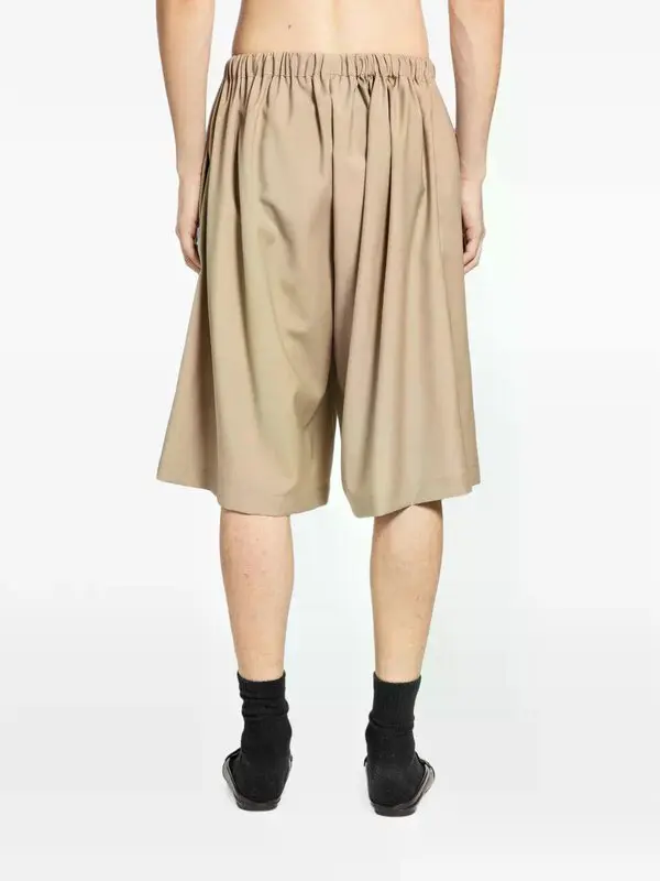 ROSE BURRITO Virgin Wool Drawstring Tailored Shorts