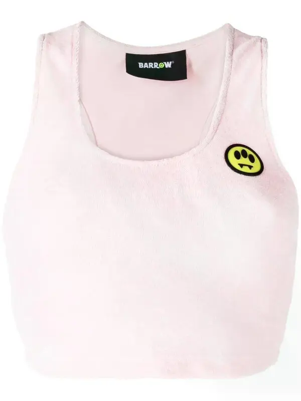 BARROW Logo-patch Terry Tank Top - Pink