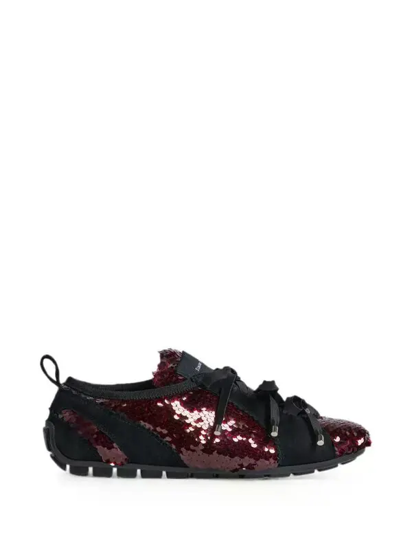 Simone Rocha Ballerina Grip Sequin-embellished Sneakers - Red