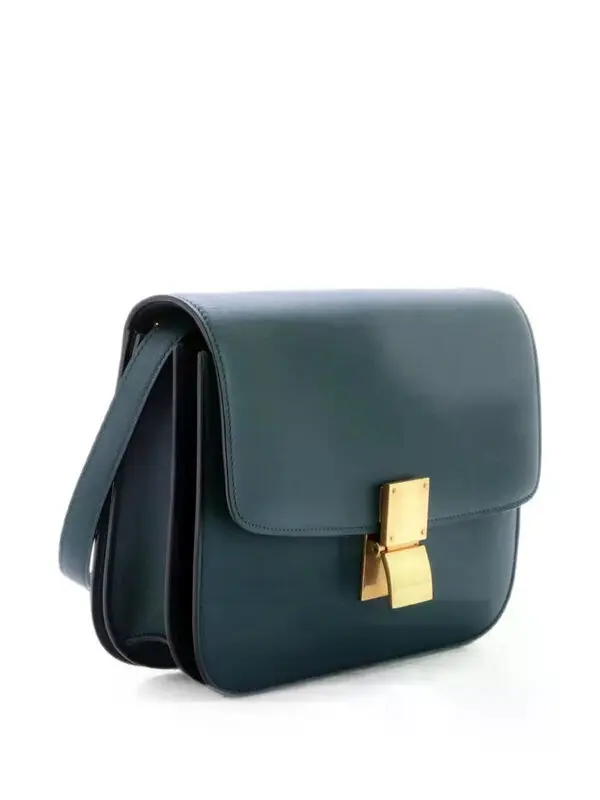 Celine Classic Box Bag Smooth Leather Medium Crossbody Bag - Green