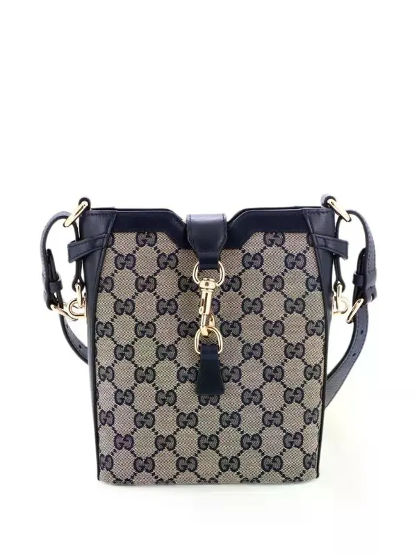 Gucci Gg Canvas With Leather Mini Bucket Bag - Blue