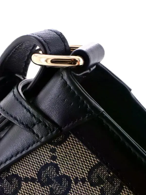 Gucci Gg Canvas With Leather Mini Bucket Bag - Blue