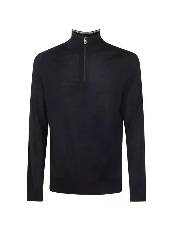 Paul Smith Merino-wool Zip-up Sweater - Blue