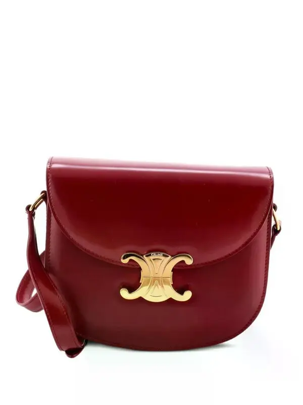 Celine Triomphe Besace Cléa Shoulder Bag - Red