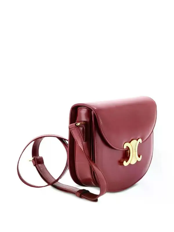 Celine Triomphe Besace Cléa Shoulder Bag - Red