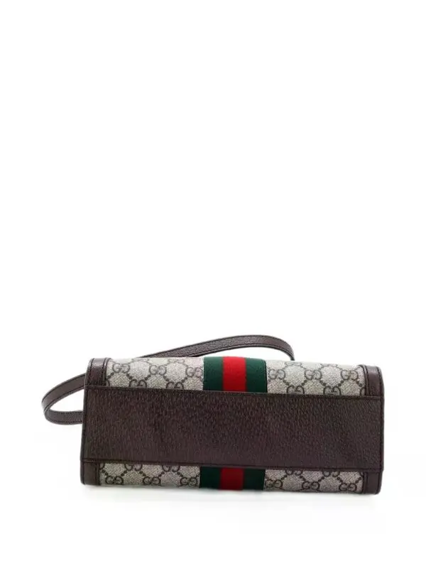 Gucci Ophidia Top Handle Gg Coated Canvas Small Tote Bag - Brown