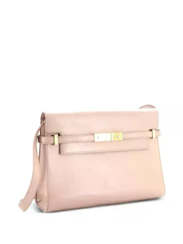 Saint Laurent Manhattan Leather Medium Shoulder Bag - Neutrals