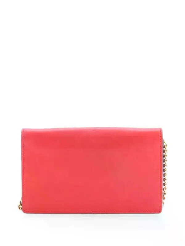 Gucci Pearly Peony Wallet On Chain Leather Mini Shoulder Bag - Red