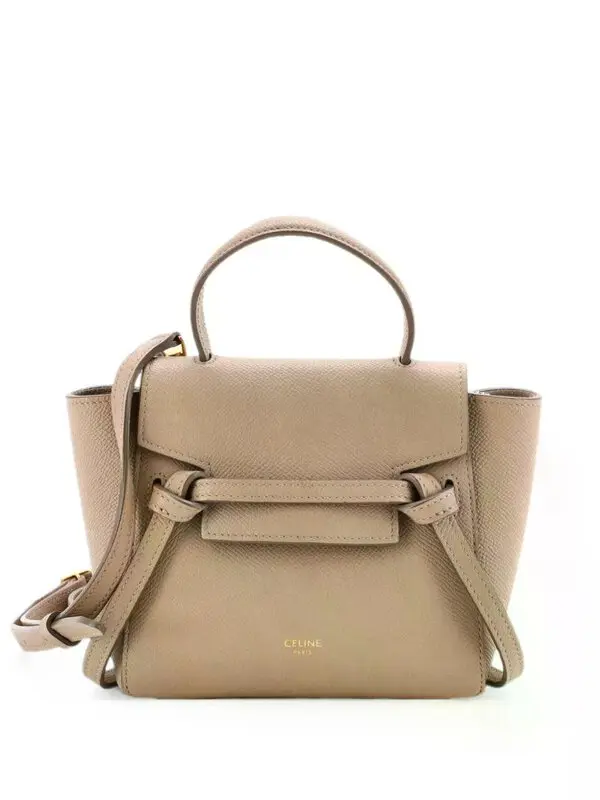 Celine Belt Bag Pico Shoulder Bag Textured Leather - Neutrals