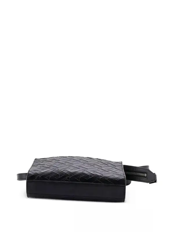Versace La Greca Embossed Leather Small Crossbody Bag