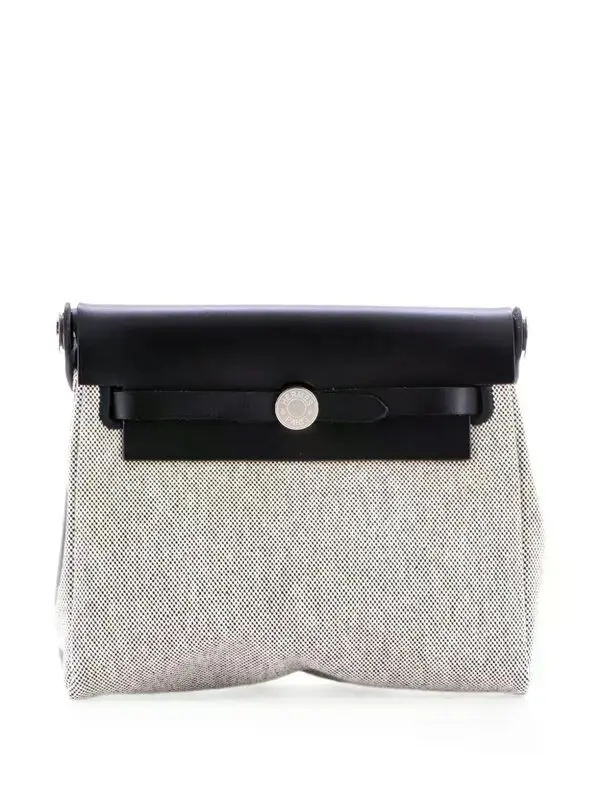 Hermès Herbag Zip Toile And Leather 20 Shoulder Bag - Black