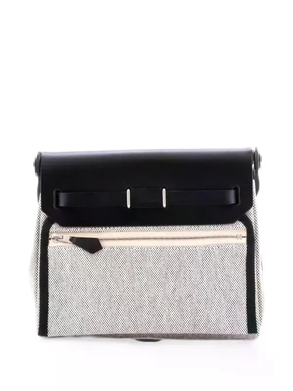 Hermès Herbag Zip Toile And Leather 20 Shoulder Bag - Black