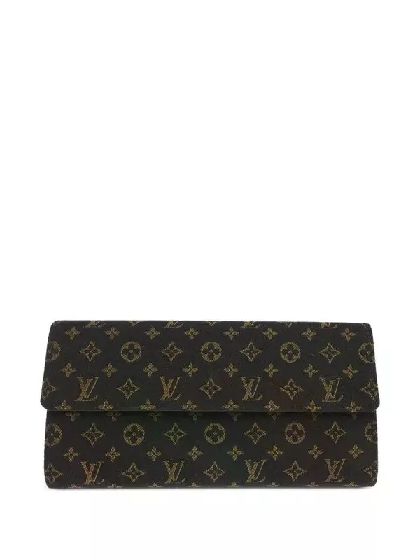 LOUIS VUITTON 2007 Monogram Mini Lin Sarah Wallet - Black