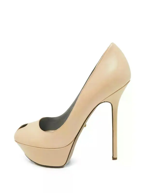 SERGIO ROSSI Cut-out Platform Pumps - Neutrals