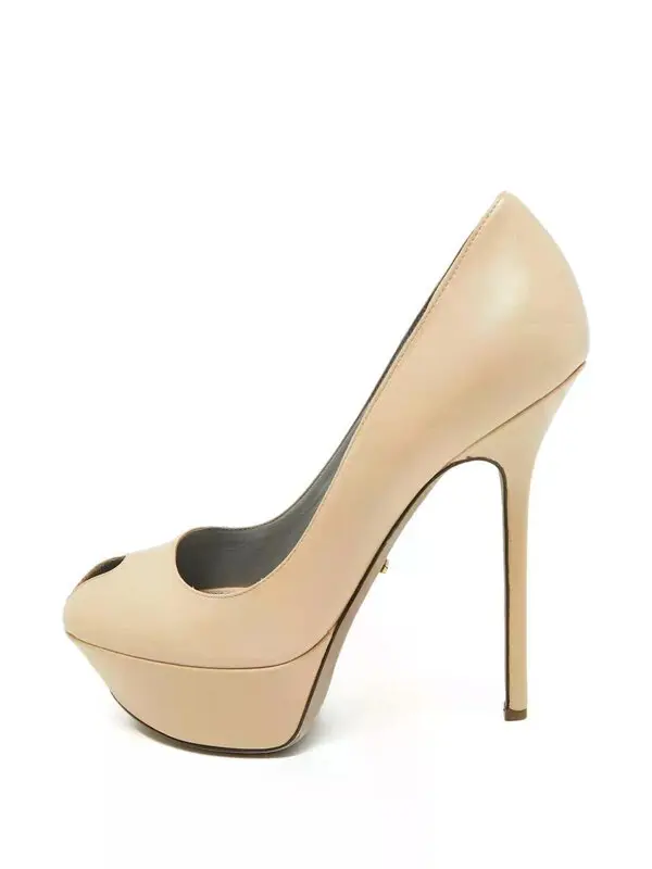 SERGIO ROSSI Cut-out Platform Pumps - Neutrals